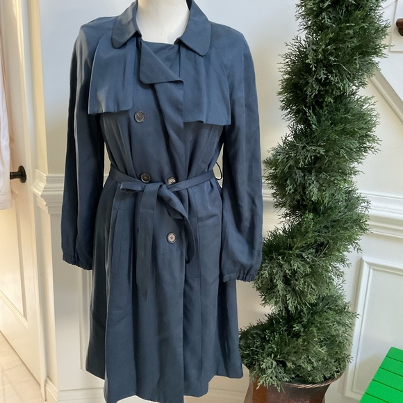 LOFT | Jackets & Coats | Loft Blue Trench Coat Size L | Poshmark